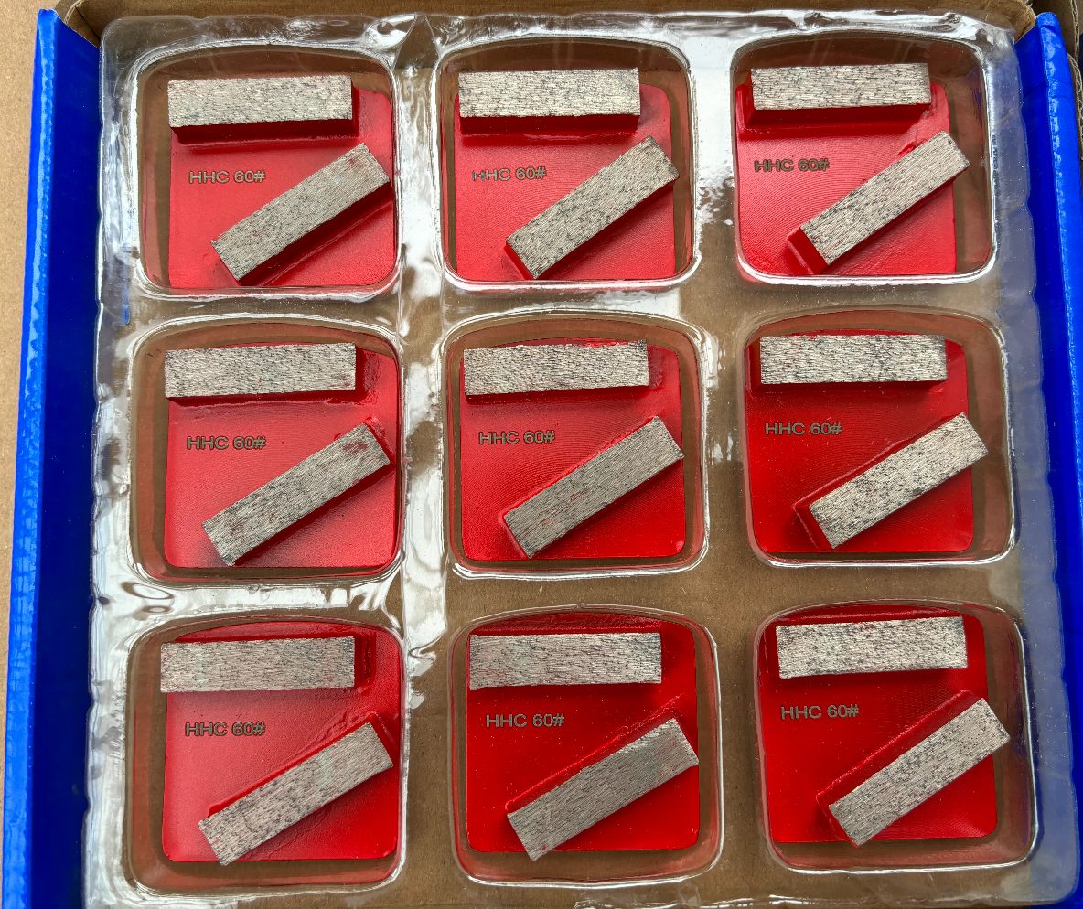 9 Grinding Segments for Scanmaskin - Red Concrete Hard/Cured Grit #60 ...